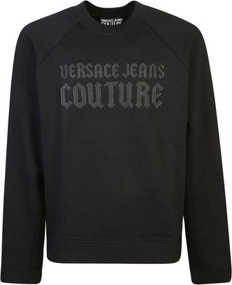 Versace Jeans Couture Sweatshirt mit Gothic-Logo - Schwarz