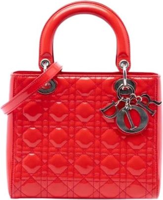Dior Pre-owned Cuir sacs-dior - Femme - Pre-owned - Rouge - Taille: ONE Size