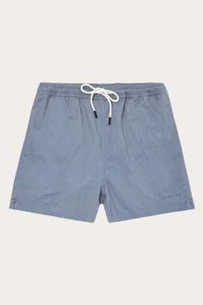 Knowledge Cotton Apparel Herren vegan Badeshorts Mid Thigh Seersucker Vintage Indigo