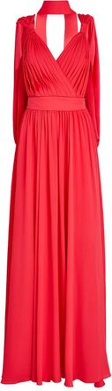 Elie Saab Pleated Silk Chiffon Gown Size M