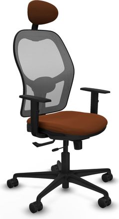 Piqueras y Crespo Ergonomischer Stuhl mit 1D-Armen, h&ouml;henverstellbare Lendenwirbelst&uuml;tze und festes Kopfteil, ausgestattet mit Syncro/Traslack und injiziertem Schaumsto