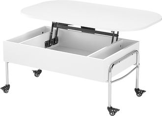 Generic Lift-Top-Couchtisch Mit Versteckter Aufbewahrung Und Rollen - Schwarzer, H&ouml;henverstellbarer Beistelltisch for Das Wohnzimmer In Wohnungen(White)