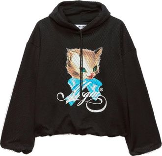 Msgm Cute Kitty Hoodie - Schwarz