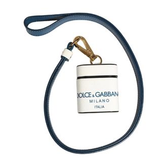 Dolce & Gabbana Calf Leather Logo Flip Holder Strap AirPods Case - Femme - Accessoires - Blanc - Taille: ONE Size
