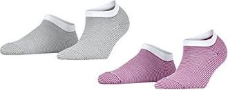 Esprit Fine Stripe 2-Pack W SN coton motif fantaisie lot de 2 paires, Chaussettes basses Femme, Multicolore (Sortiment 0100), 39-42
