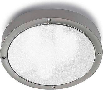 Leds - C4 Leds C4 Basic Technoploymer Ø300mm Extérieur Simple Flush Large Gris Opale IP65 E27