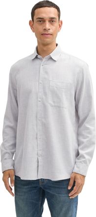 Tom Tailor Herren 1042659 Regular Fit Hemd in Melange Optik, 15398-Light Stone Grey, 3XL
