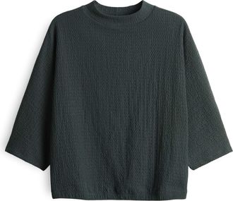 OPUS Damen Kurzarmshirt | SICONI Regular strukturiertes Jerseyshirt mit Gummibund deep Pine, 40