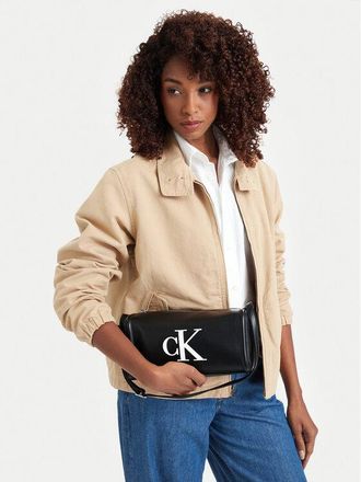 Calvin Klein Handtasche Bold Ck Slouchy Shoulder Bag LV04F3894G Schwarz