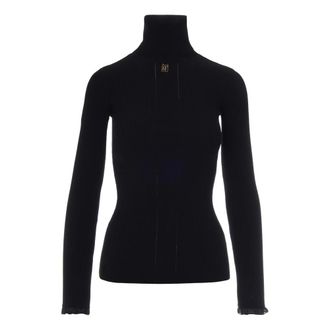 Elisabetta Franchi Slim Turtleneck - - Knitwear - Damen - Schwarzk - L