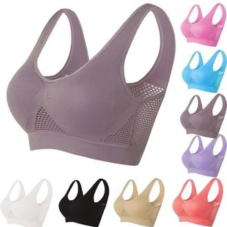 Generic Elenawear Soutien-gorge Hana - Soutien-gorge gainant sans boutons en coton pur sans boutons confortable avec soutien et levage, gris, 5XL