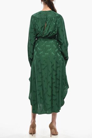 Stella McCartney Silk-Blend Jacquard Midi Shirt Dress with Belt Stella McCartney