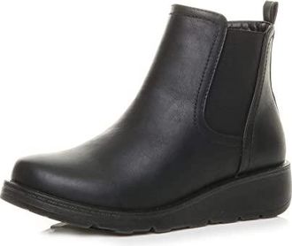 Ajvani Femmes talon compens&eacute; bas &eacute;lastique confort bottes chelsea bottines pointure 7 40