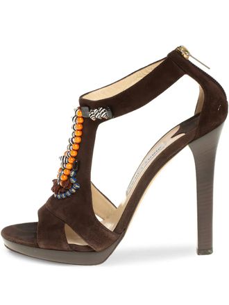 Jimmy Choo London sandales à talon haut 120 mm - Marron