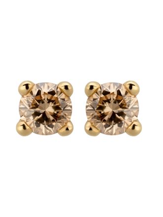 Orolino Ohrstecker 585/- Gelbgold 2 Brill. 0,50 t. braun