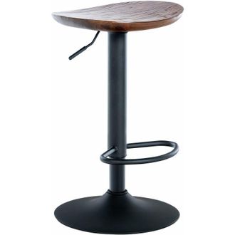 Clp Tabouret en bois massif tr&egrave;s &eacute;l&eacute;gant et m&eacute;tal noir mat assis diff&eacute;rentes couleurs colore : Noix