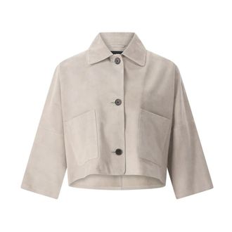 Arma Femme, Vestes, Beige, Taille: 46 FR Zhou Leather Top