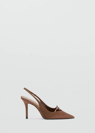 Mango Chaussures &agrave; talons satin&eacute;es chocolat - Femme - 35 - MANGO