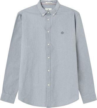 Springfield Herren Camisa Oxford Basic Color Hemd, Stahlblau, M