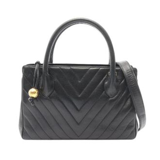Chanel Pre-owned Chevron V Stitch Lammfell 2-Wege-Handtasche - - Pre-owned - Damen - Schwarzk - ONE SIZE