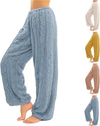 Generic Pantalons de pyjama femmes grandes tailles : pantalon de pyjama femme long flanelle pyjama pantalons de pyjama en polaire pyjama moelleux pantalons de