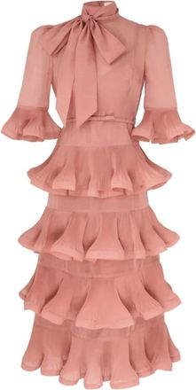 Zimmermann Femme, Robes, Brun, Taille: 36 FR Manica 3/4