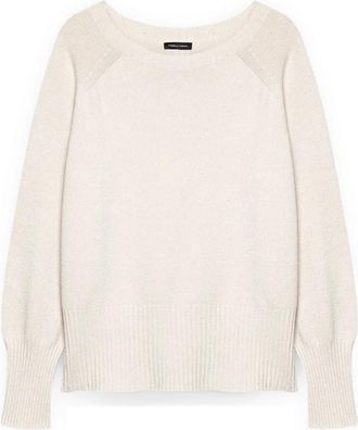 Fiorella Rubino Femme, Pulls, Blanc, Taille: 40/42 FR Pull &agrave; Encolure Bateau avec Micro-Sequins