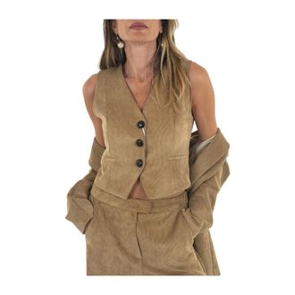 Marella Gilet Emmtirsi - Femme - Vestes - Beige - Taille: 42 FR