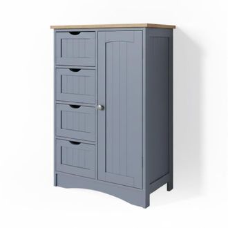 Vicco Badschrank Bianco, Grau, 55 x 81 cm