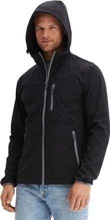 Morgenstern Veste Homme Softshell Veste de Pluie avec Capuche Noir XXL