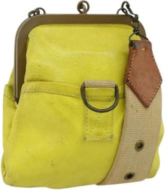 Miu Miu Sac bandouli&egrave;re en cuir pr&eacute;-poss&eacute;d&eacute; - Femme - Pre-owned - Jaune - Taille: ONE Size