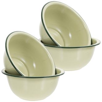 Angoily 4 St&uuml;ck Emaille K&uuml;chenbecken aus Stahl Vintage R&uuml;hr und Serviersch&uuml;sseln mit Gerolltem Rand 16cm Geeignet f&uuml;r Salat und Haushalt Zuf&auml;llige Farbe
