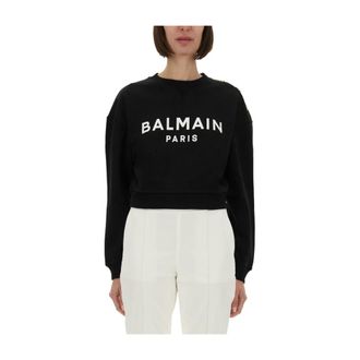Balmain SweaT-shirt Paris Imprim&eacute; - Femme - Sweatshirts et sweats &agrave; capuche - Noir - Taille: 42 FR