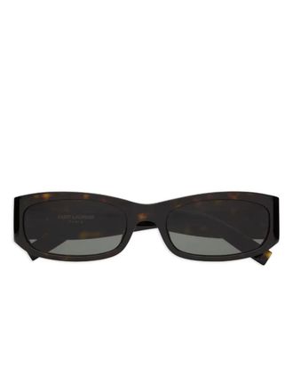 Saint Laurent Eyewear lunettes de soleil à monture rectangulaire SL M152 - Marron