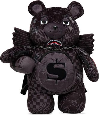 Sprayground grand sac &agrave; dos 4AM Money Wing Bear &agrave; carreaux - Noir