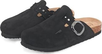 Perletti Sandales Femme Été Confortable - Claquettes Fille avec Double Boucle de Maison Mer Piscine Loisirs (Noir, Système Taille Chaussures EU, Adulte, Femme,