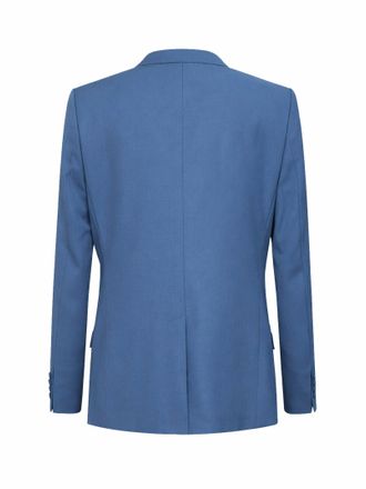 Dolce & Gabbana Mens Jacket Double-Breasted Wool Avio Blue Virgin