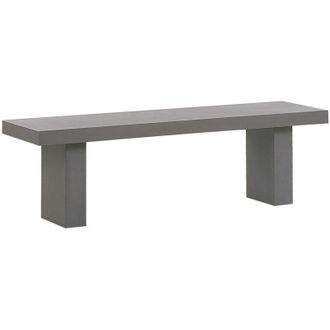 Beliani Banc de Jardin Gris en Fibre-ciment Effet B&eacute;ton Id&eacute;al pour 3 Personnes Durable et Tendance pour Terrasse ou Balcon Industriel et Minimaliste Beliani