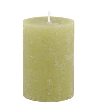 Chic Antique Macon rustikale Stumpenkerze Kerze Antik Altarkerzen 100% Paraffin lange Brenndauer, H10/D7 cm Moos