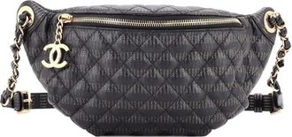 Chanel Banane Waist Bag Quilted Leather belt bag - Noir