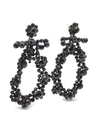 Simone Rocha boucles doreilles pendantes &agrave; perles - Noir