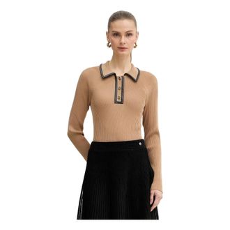 Karl Lagerfeld Femme, Pulls, Brun, Taille: 38 FR Maille &agrave; col rond