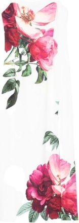 Alice & Olivia Femme, Robes, Blanc, Taille: 38 FR Floral Print Midi Dress