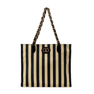 Valentino Sac cabas ray&eacute; Laseine en coton m&eacute;lang&eacute;