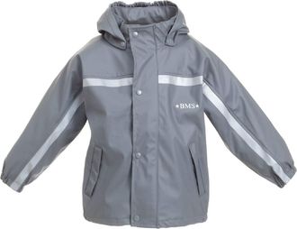 BMS Buddeljacke, Regenjacke für Kinder mit abnehmbarer Kapuze in coolgrey Größe 110