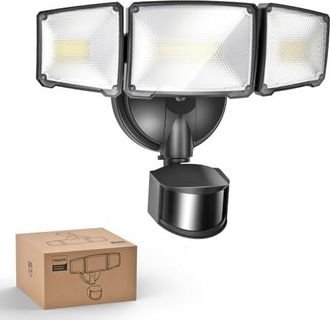 Philips Sécurité lampe LED 24W 3500LM avec Détecteur de Mouvement PIR Extérieur, 5000K Lumière Jour Crépuscule-à-Aube, 3 Têtes Orientables, Étanche pour Garag