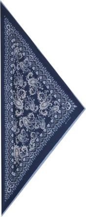 Etro Homme, Accessoires, Bleu, Taille: ONE Size Foulard en soie &agrave; motif cachemire et P&eacute;gase