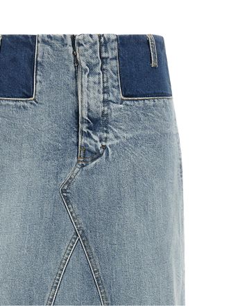 Maison Margiela Two-Tone Denim Skirt - Blue