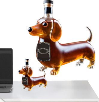 Generic Lik&ouml;rflasche - leere Whiskyflaschen in Dackel-Form, Sammlerst&uuml;ck, Dekanterspender, Weinbeh&auml;lter f&uuml;r Restaurant, Esszimmer, Einweihungsfeier, Geburtsta