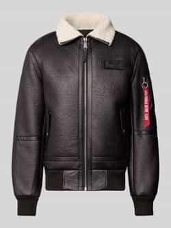 Alpha Industries Bomberjacke mit Label-Patch und Kentkragen